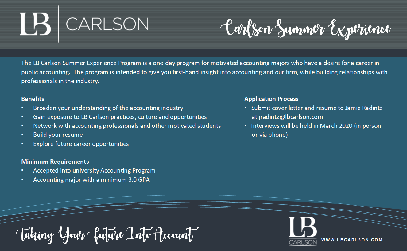 Carlson Summer Experience Program - LB Carlson
