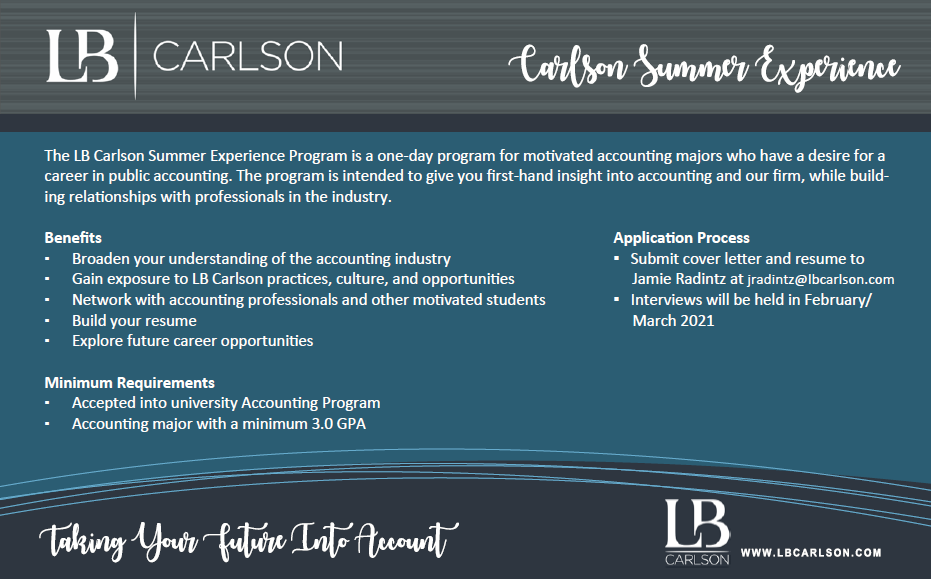 Carlson Summer Experience Program - LB Carlson